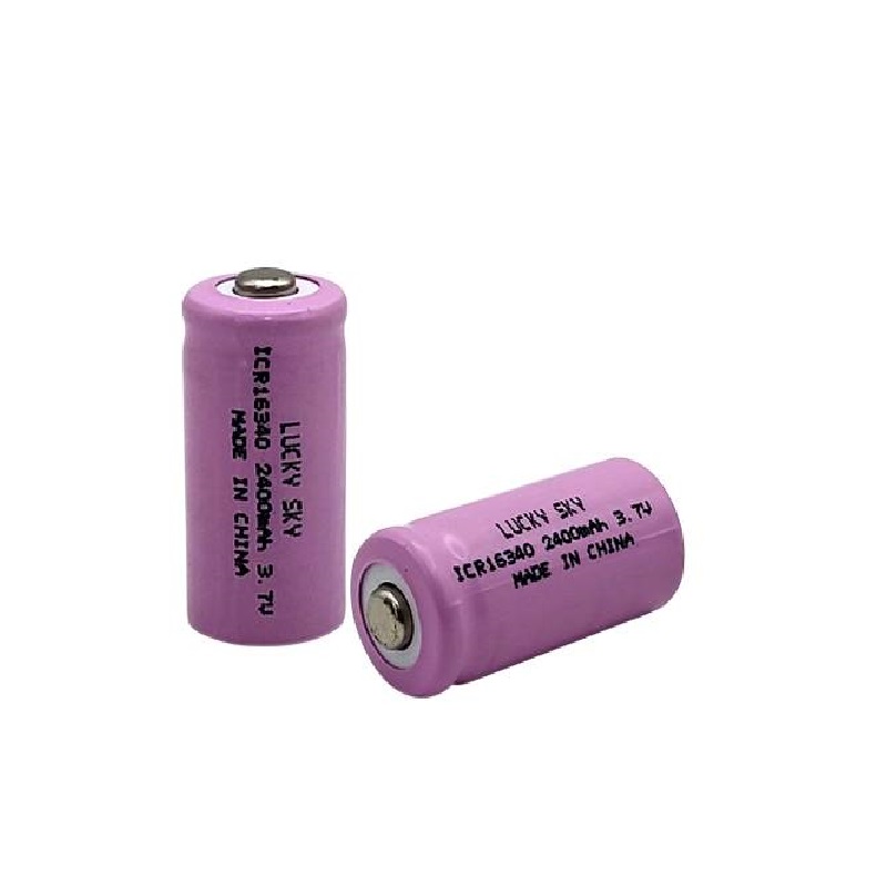 3.7V 2400mAh 16340 Lucky Sky Li-ion Battery- Flat Top | Creative Vision